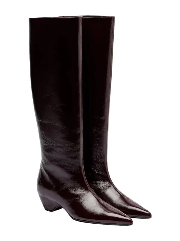 Khaite Sybil 40 Leather Knee-high Boots - Burgundy
