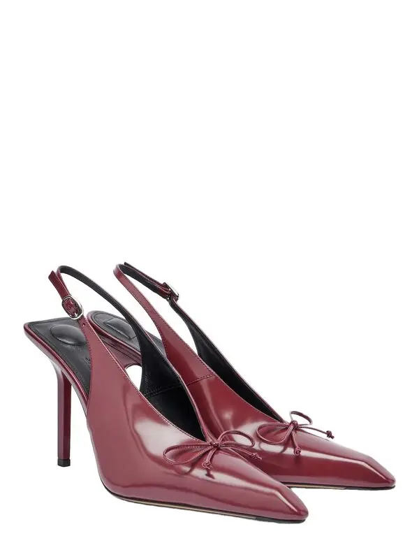 Jacquemus Cubisto 100 Leather Slingback Pumps - Burgundy