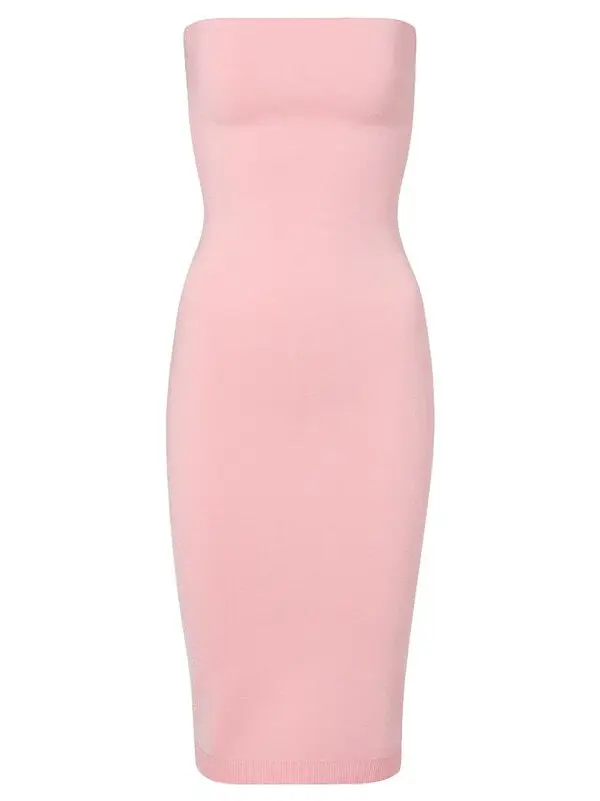 Jacquemus Sera Strapless Piqué Midi Dress - Pink