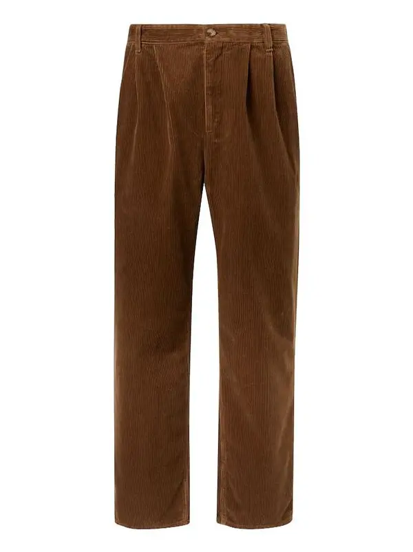 Saint Laurent Cotton Corduroy Wide-leg Pants - Brown