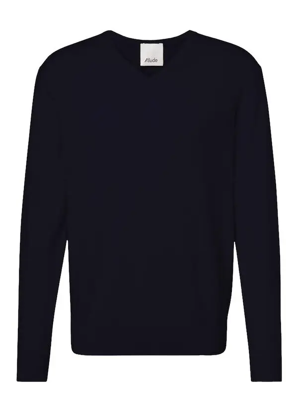 ALLUDE Cashmere Crewneck Sweater - Blue