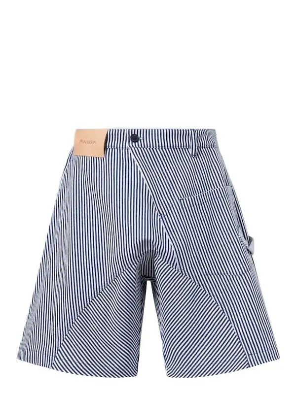 JW Anderson Striped Cotton Shorts - Blue