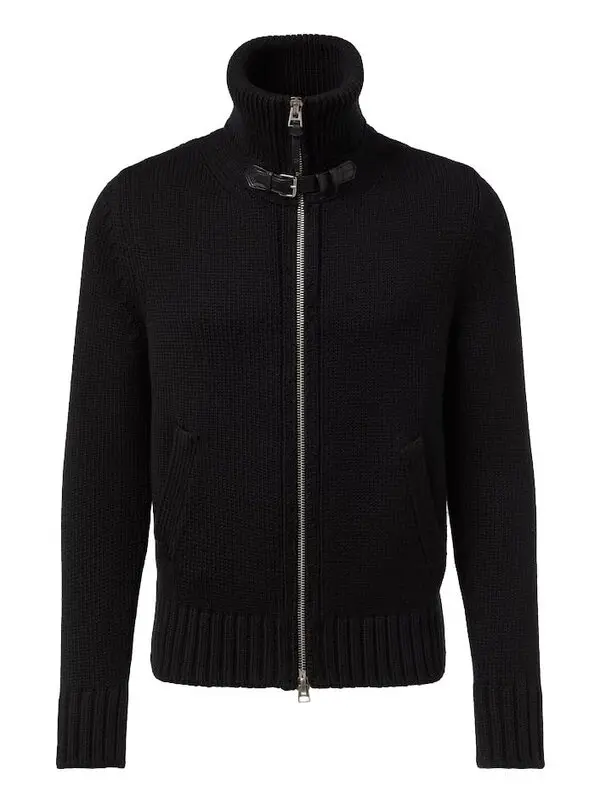 TOM FORD Wool Zip-up Sweater - Black
