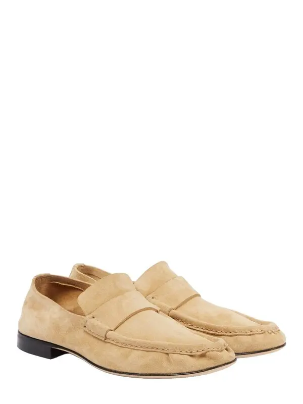 THE ROW Suede Penny Loafers - Beige