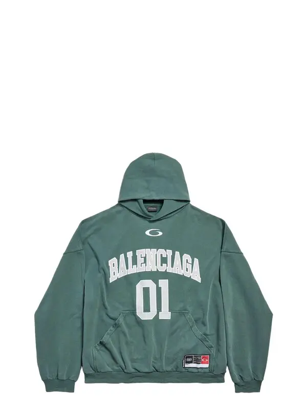Balenciaga Basketball Large Fit Hoodie - Green