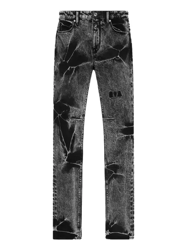 RtA Bryant I Flower Acid Wash Jeans - Black