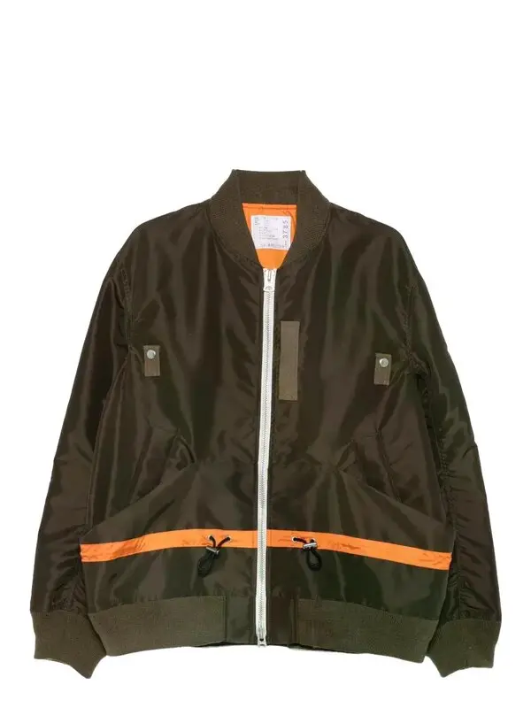 Sacai Drawstring-waist Bomber Jacket - Green