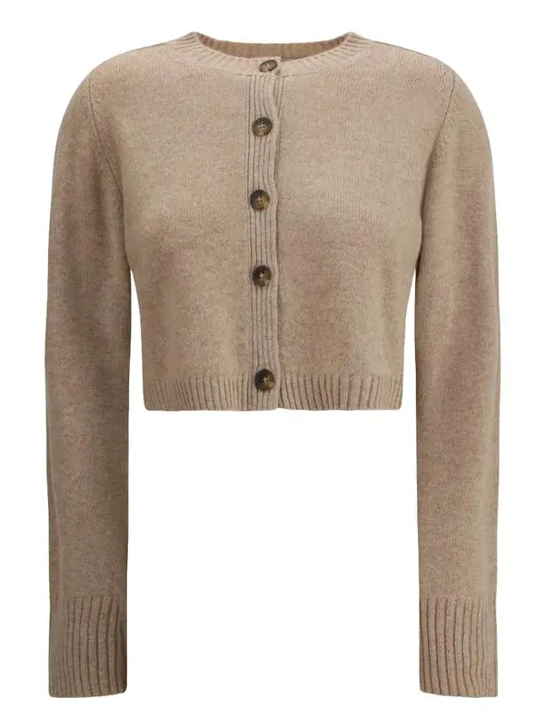 Loulou De Saison Cashmere Crop Cardigan - Beige