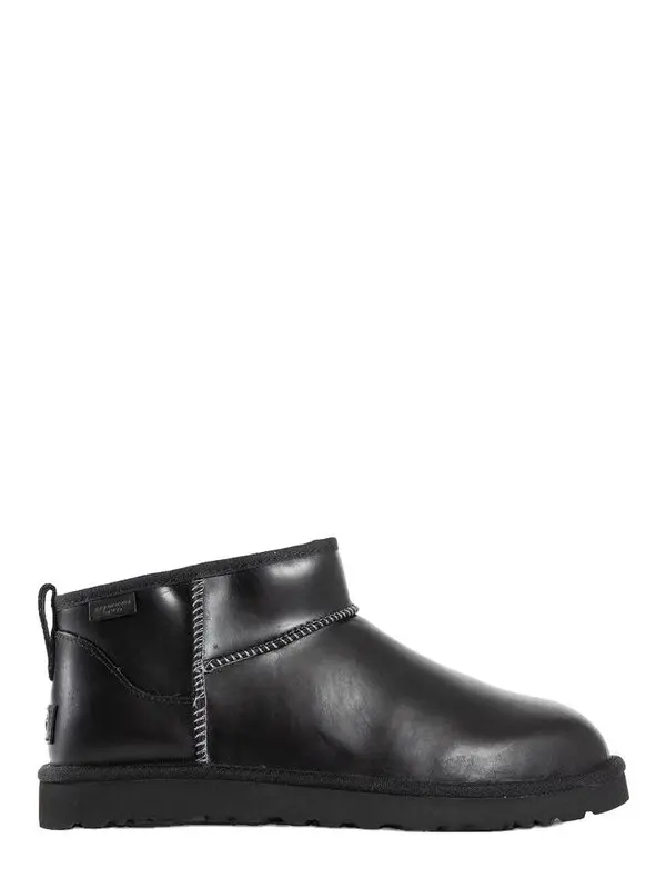 UGG Classic Ultra Mini Leather Regen Boots - Black