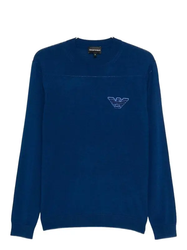 Emporio Armani Wool Crewneck Jumper - Blue