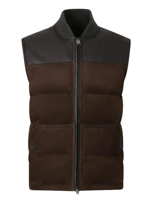 Brioni Leather Vest - Brown