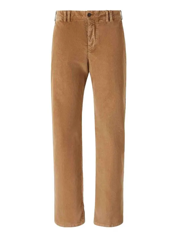 PT TORINO Cotton Corduroy Straight Leg Trousers - Brown