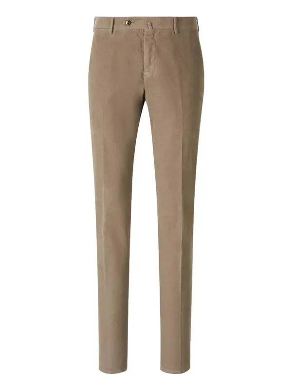 PT TORINO Cotton Micro-corduroy Trousers - Brown