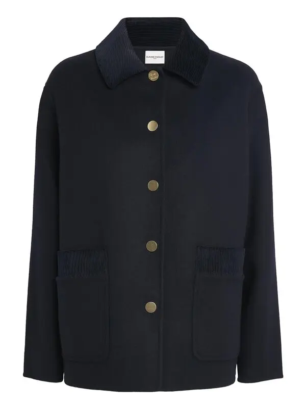 Claudie Pierlot Wool Tailored Coat - Blue