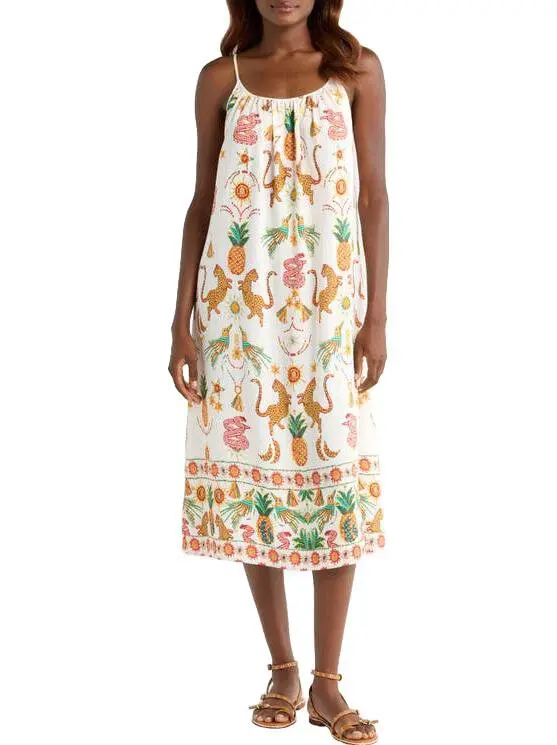 Halogen Mixed Print Sleeveless Maxi Dress - New Ivory