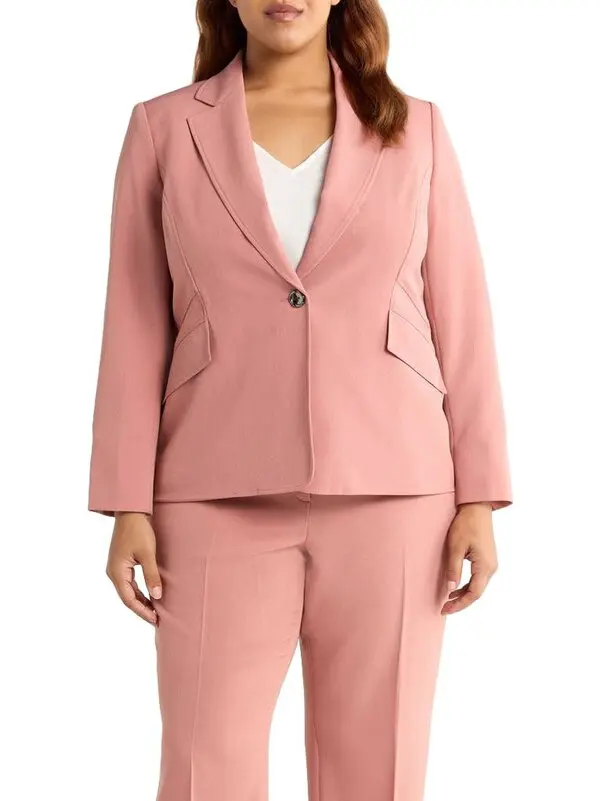 KASPER Single-button Blazer - Tearose