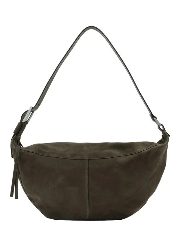 ALLSAINTS Luna Suede Shoulder Bag - Olive Green - Suede