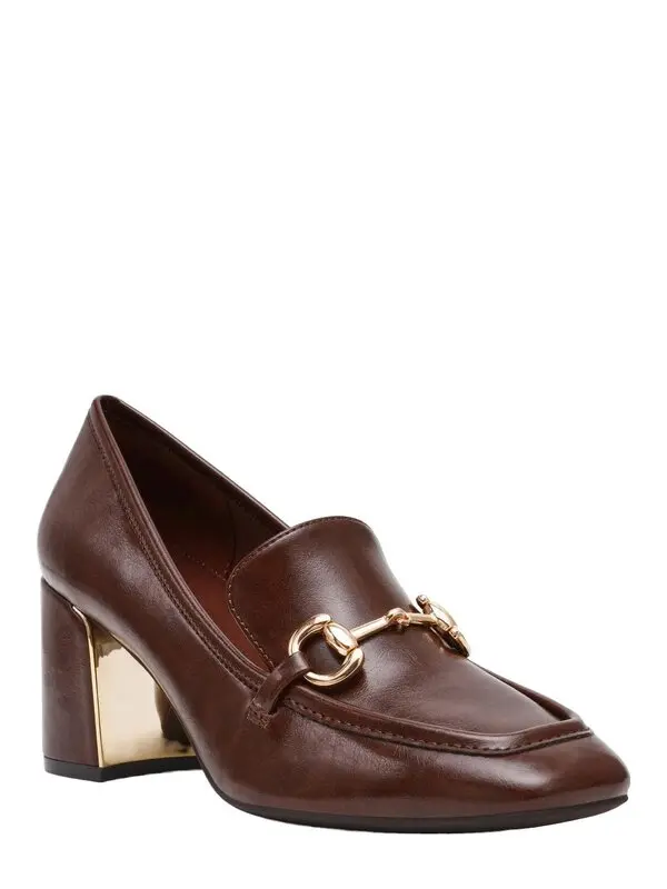 Anne Klein Tobi Bit Loafer Pumps - Cognac