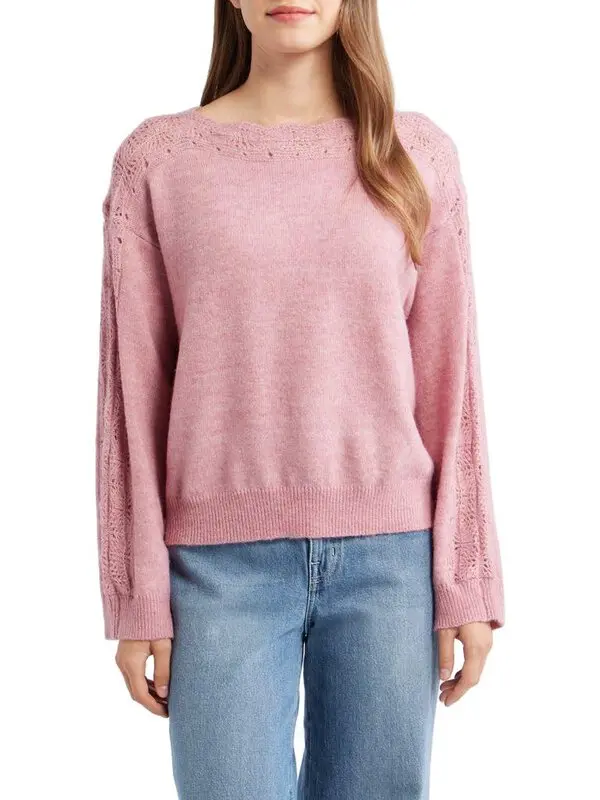 Wit & Wisdom Boat Neck Sweater - New Rose