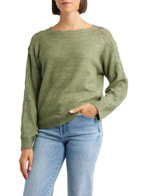 Wit & Wisdom Boat Neck Sweater - Willow Green