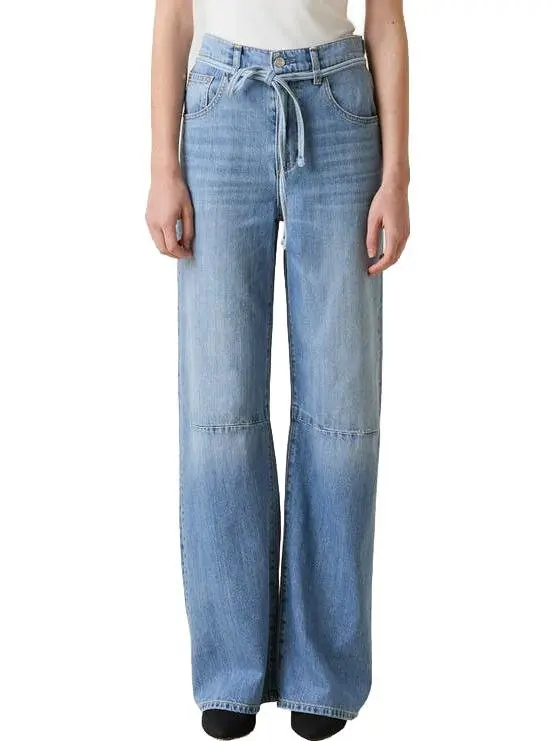 LE JEAN Margot Drawstring High-waist Barrel Jeans - Serenity