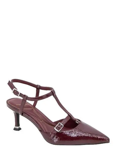 KENNETH COLE Pointed-toe Kitten Heel Pumps - Cabernet Patent
