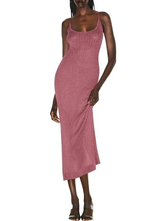 SKIMS Sheer Rib Body-con Maxi Dress - Beet