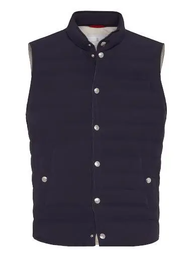Brunello Cucinelli Lightweight Down Vest - Navy Blue