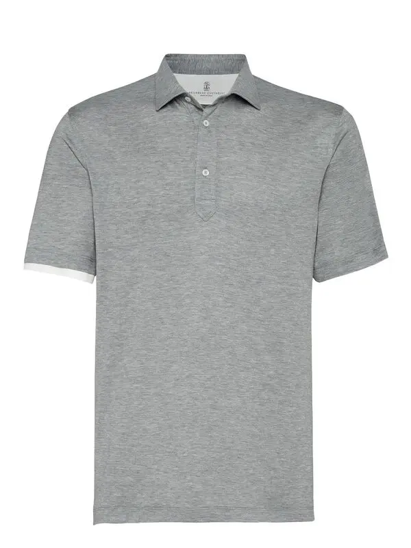Brunello Cucinelli Jersey Polo Shirt - Grey