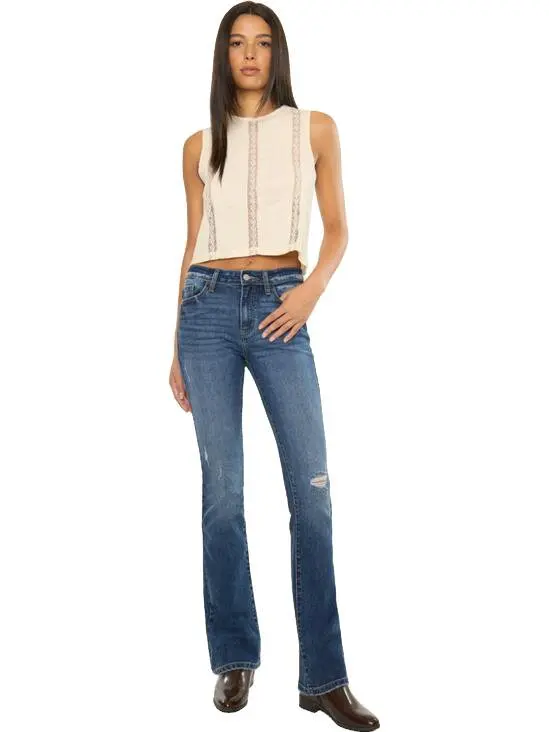 KANCAN High Rise Bootcut Jeans - Dark Wash
