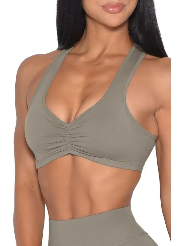 BOMBSHELL SPORTSWEAR Scrunch Tank Bra - Stone