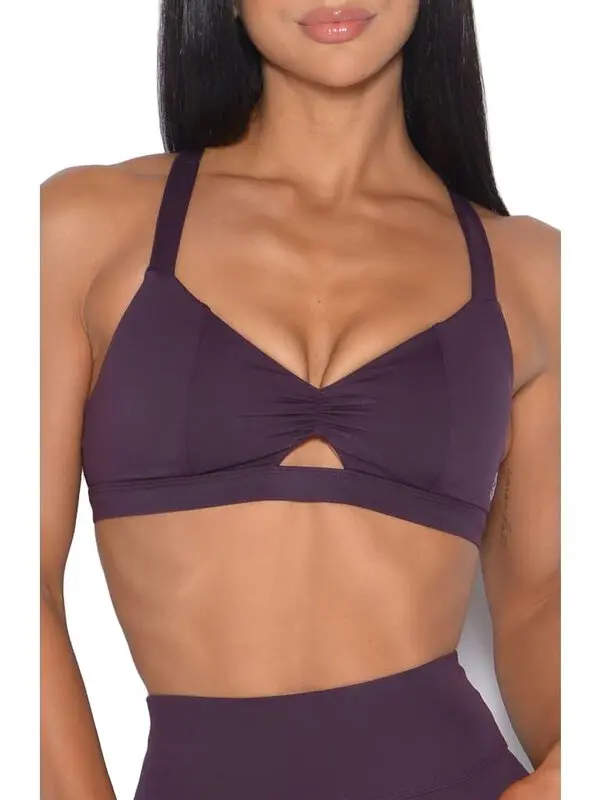 BOMBSHELL SPORTSWEAR Sweetheart Sports Bra - Plum Noir