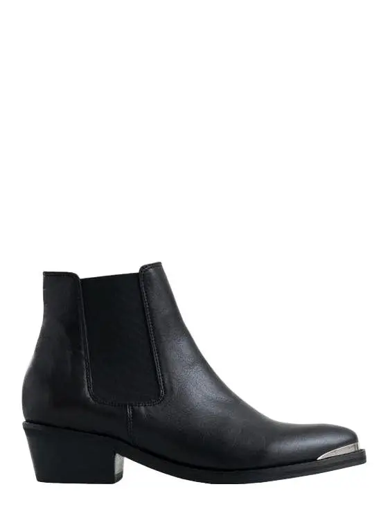 VELEZ Top Grain Leather Ankle Boots - Black