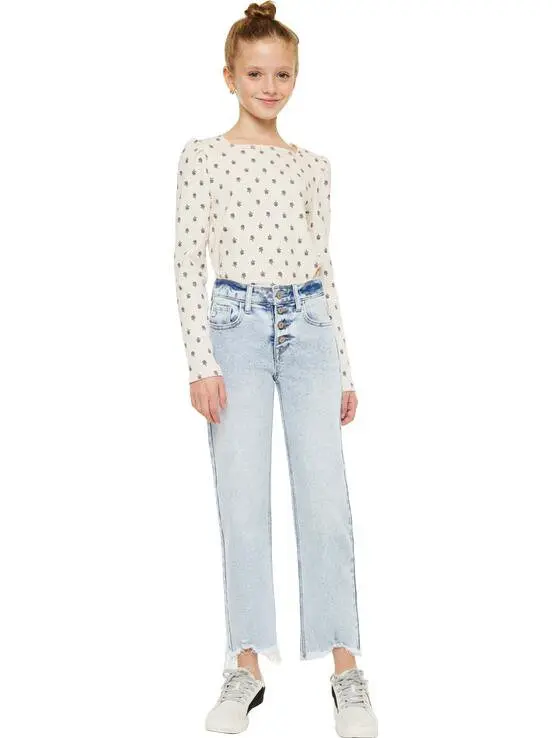 KANCAN Maggy High-rise Cropped Straight Jeans - Acid Wash