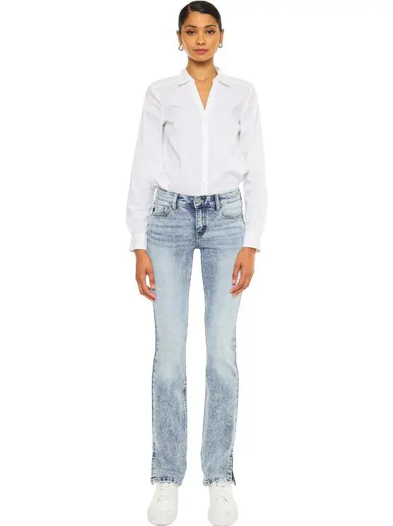 KANCAN Nadia Mid Rise Bootcut Jeans - Acid Wash