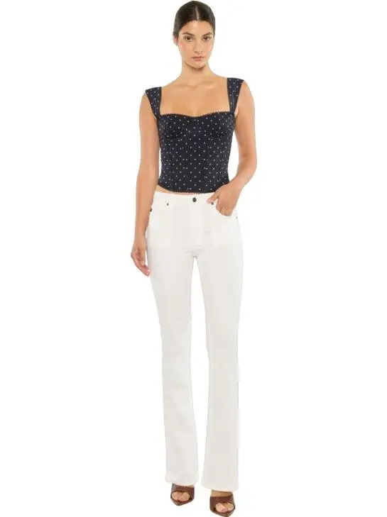 KANCAN High Rise Bootcut Jeans - White
