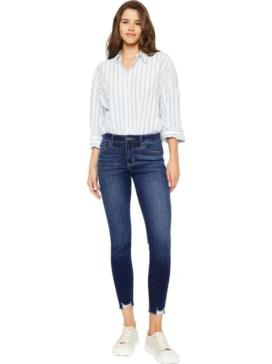 KANCAN Willowbrook Essentials Mid Rise Ankle Skinny Jeans - Dark Wash