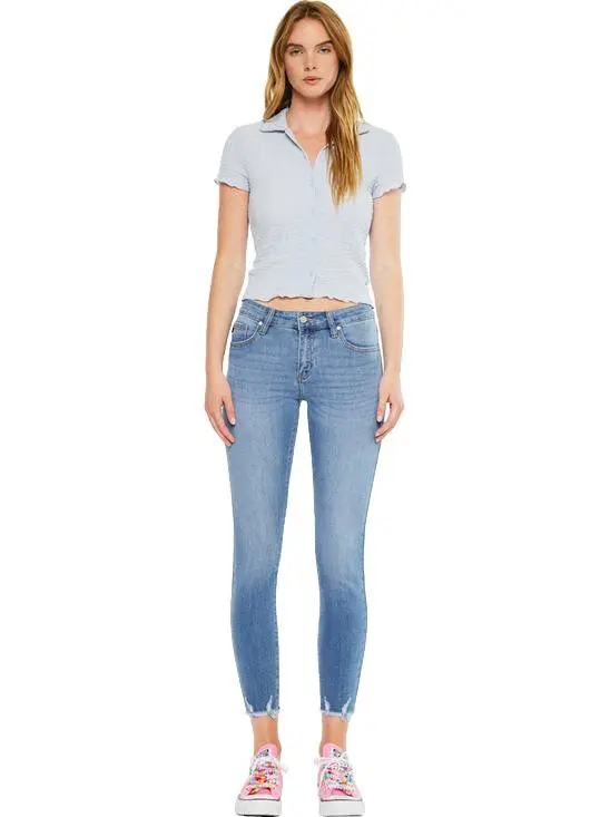 KANCAN Willowbrook Essentials Mid Rise Ankle Skinny Jeans - Medium Wash