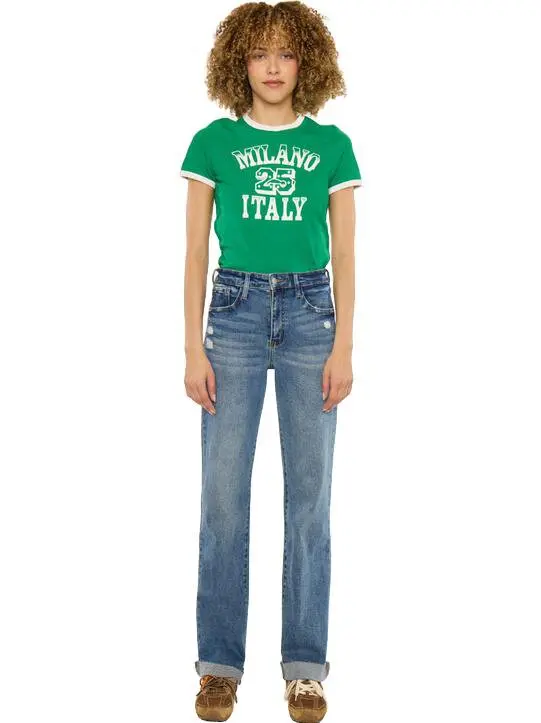 KANCAN Trinity Essentials High Rise True Straight Jeans - Dark Wash