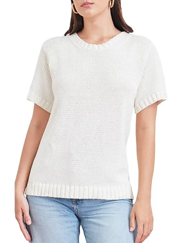 PANEROS CLOTHING Simone Cotton Sweater Tee - Off White
