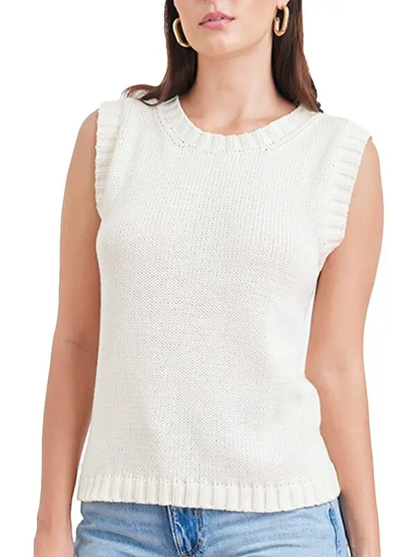 PANEROS CLOTHING Helena Cotton Sweater Tank - Oat Milk