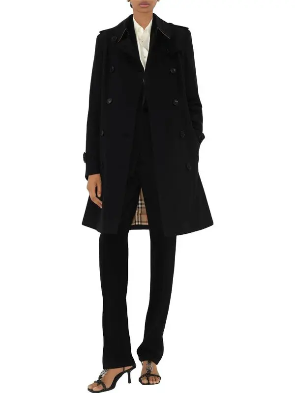 Burberry Mid-length Chelsea Heritage Trench Coat - Black