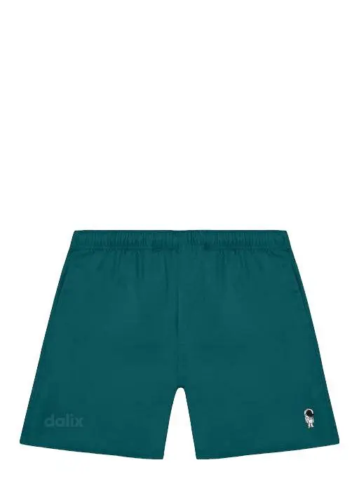 DALIX Astronaut Print Relaxed Beach Shorts - Atlantic Green