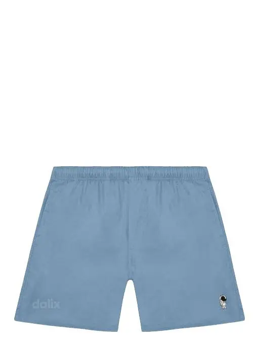 DALIX Astronaut Print Relaxed Beach Shorts - Carolina Blue