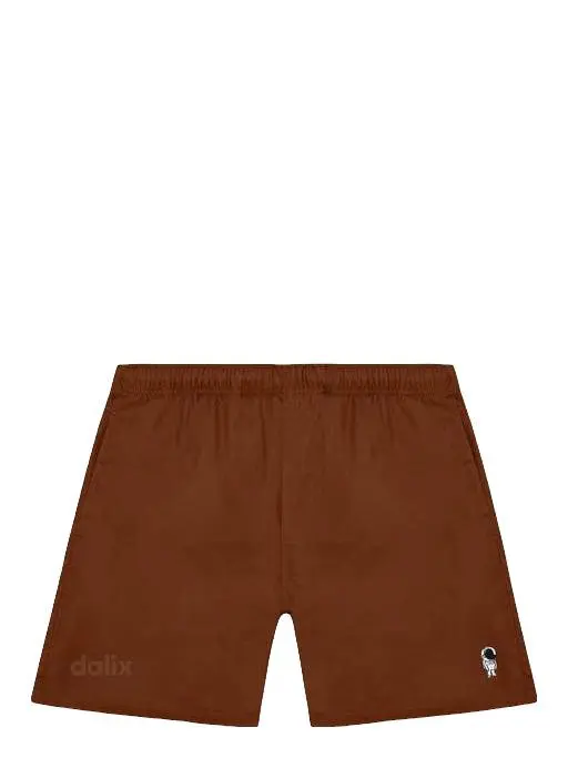 DALIX Astronaut Print Relaxed Beach Shorts - Clay
