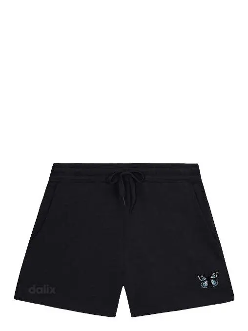 DALIX Butterfly Midweight Fleece Shorts - Black