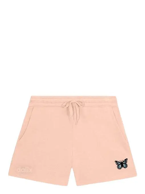 DALIX Butterfly Midweight Fleece Shorts - Blush
