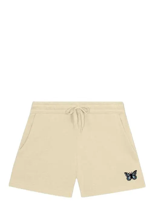 DALIX Butterfly Midweight Fleece Shorts - Bone