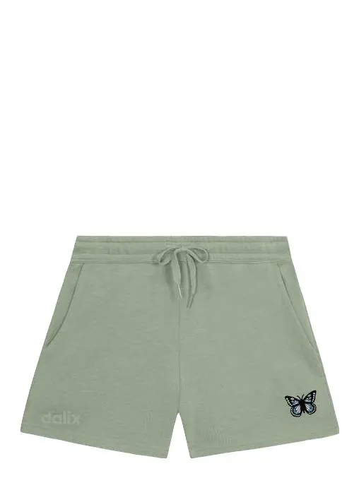 DALIX Butterfly Midweight Fleece Shorts - Sage
