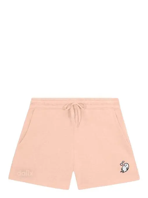 DALIX Washed Fleece Midweight Shorts - Blush